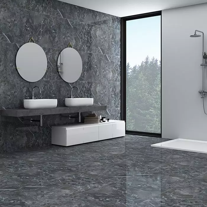 Coyato Nero Grey Marble Effect Porcelain Tiles, Amazing Sales & Special ...