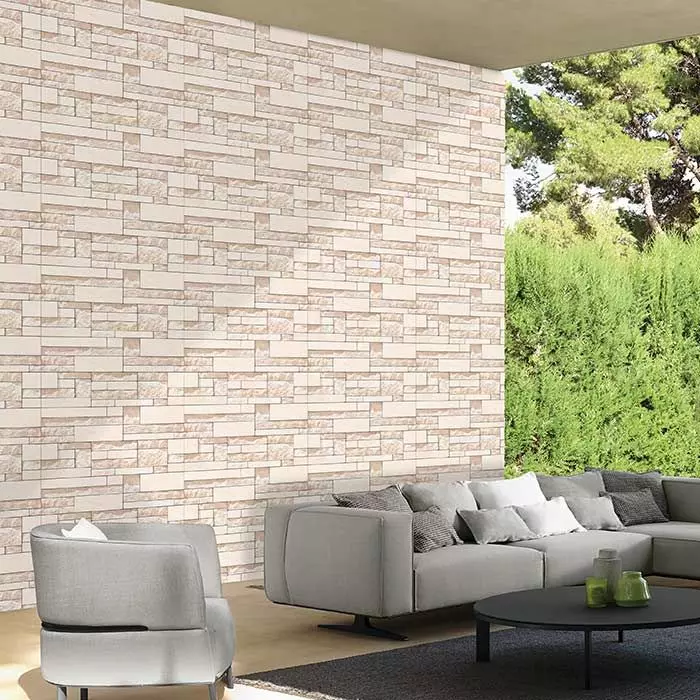 Ledgestone Cream 3D Porcelain Cladding