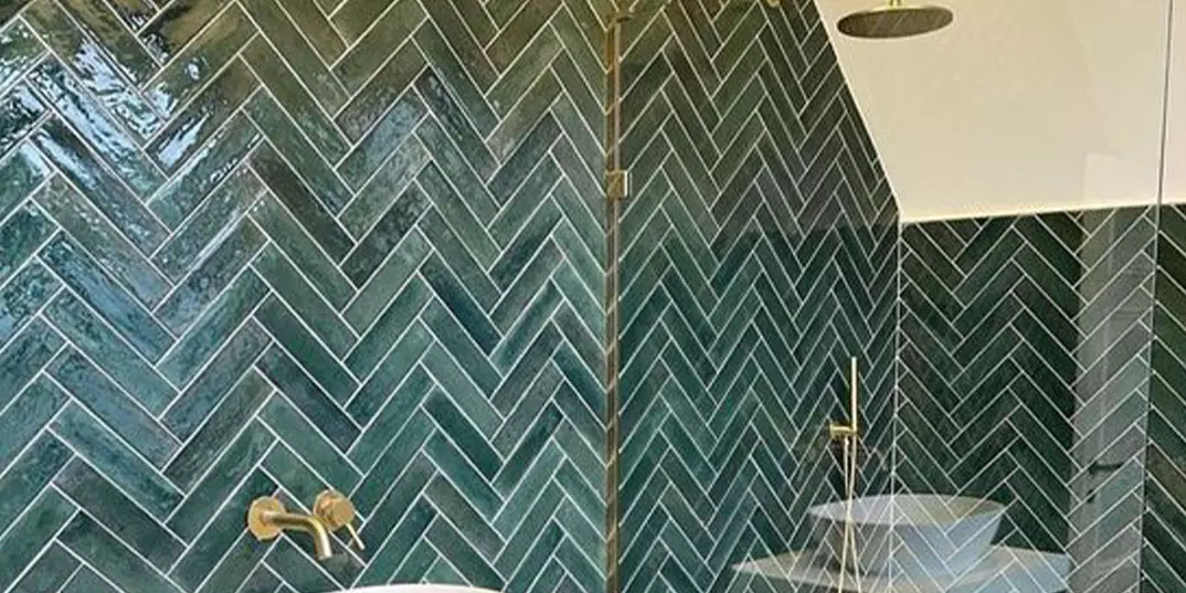See Our Green Herringbone Tiles With Free Samples