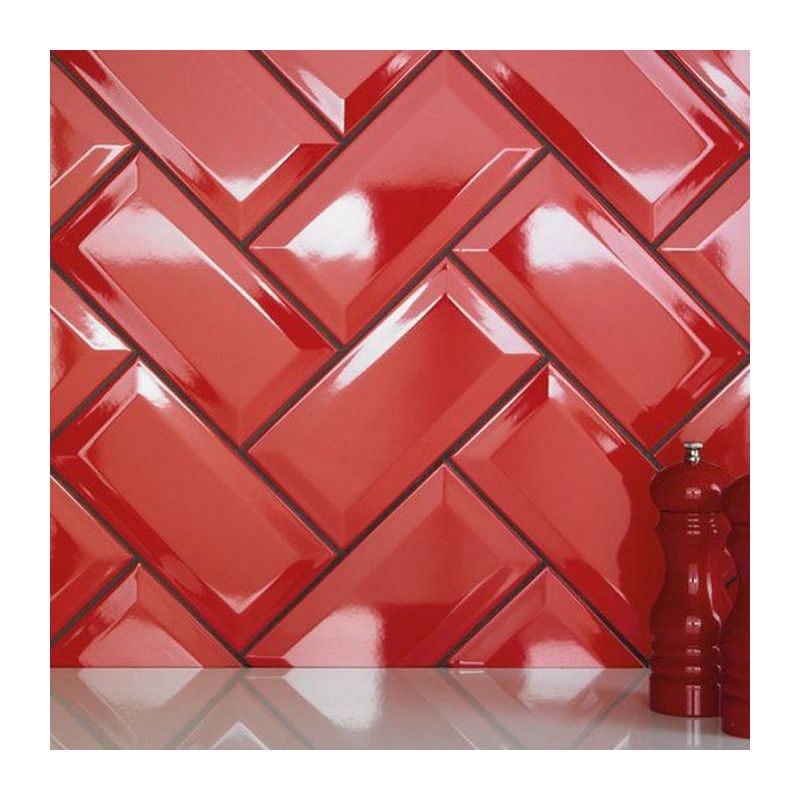Red Bevel Brick Polished Ceramic Wall Tiles, Amazing Sales & Special ...