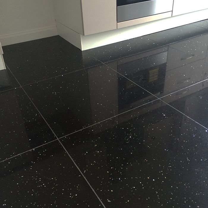 Black Sparkle Floor Tiles