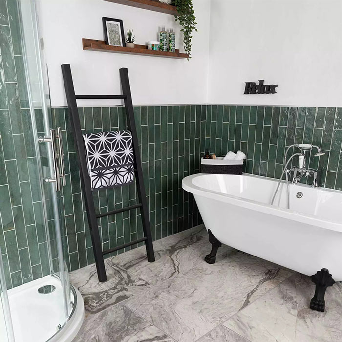 Asly Green Gloss 300x75 Porcelain Tiles